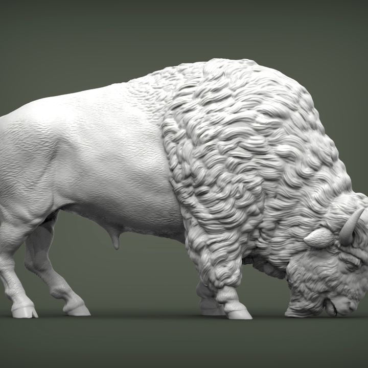 3D Printable Bison eats by Alexander3dart