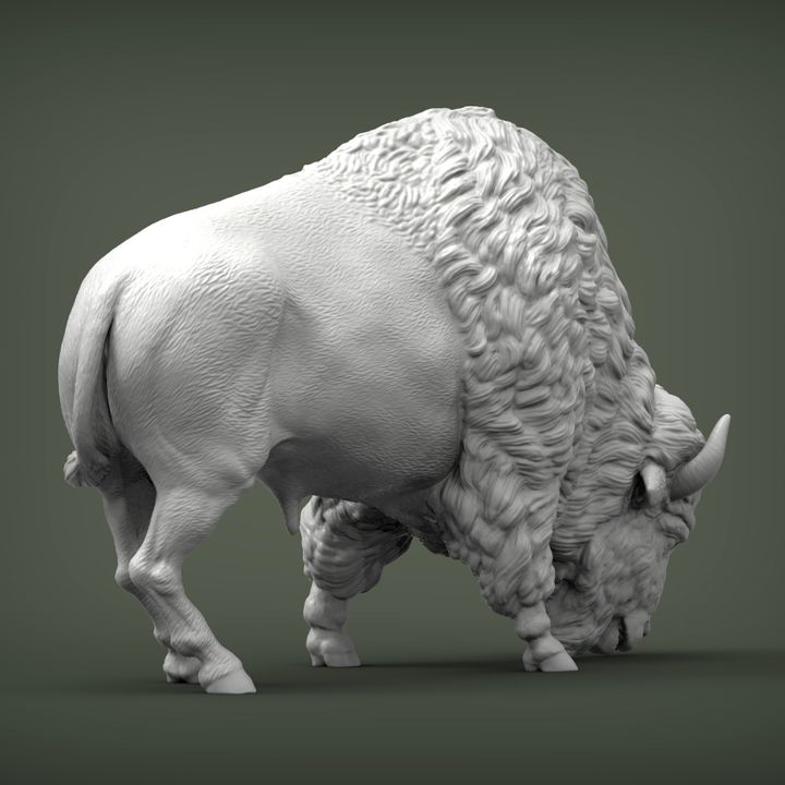 3D Printable Bison eats by Alexander3dart