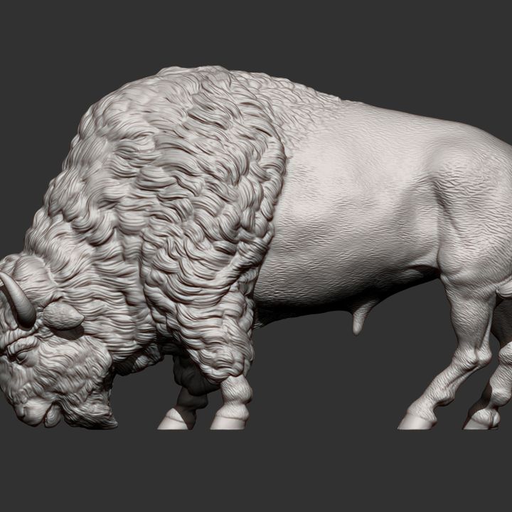 3D Printable Bison eats by Alexander3dart