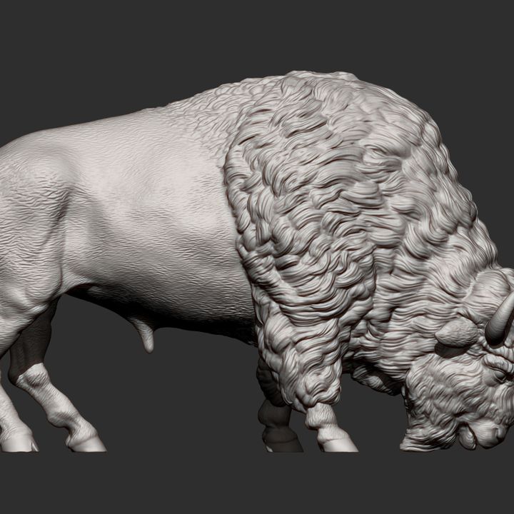 3D Printable Bison eats by Alexander3dart