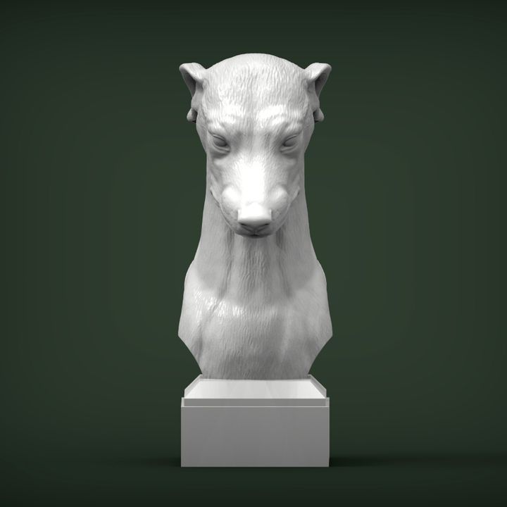 3D Printable Greyhound dog bust by AKUZMENKO