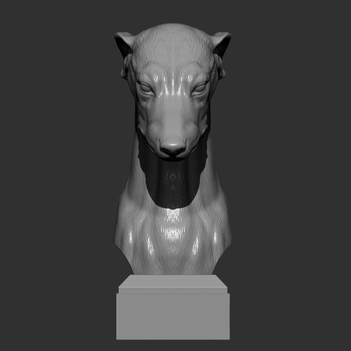 3D Printable Greyhound dog bust by AKUZMENKO