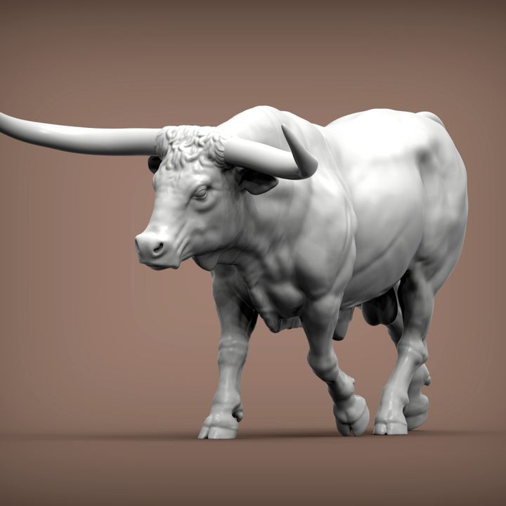 3D Printable Texas Longhorn by Alexander3dart
