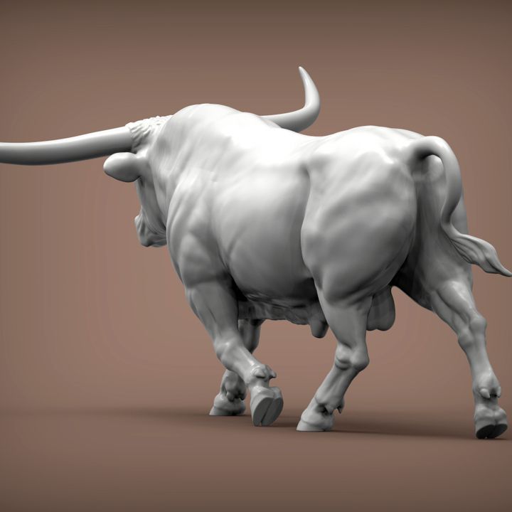 3D Printable Texas Longhorn by Alexander3dart