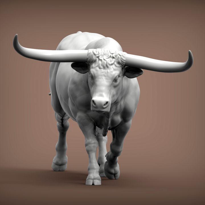 3D Printable Texas Longhorn by Alexander3dart