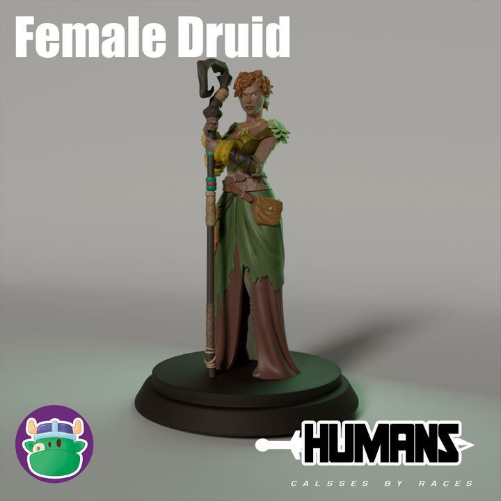 3D Printable Female Human Druid by Tenda Orc Studio