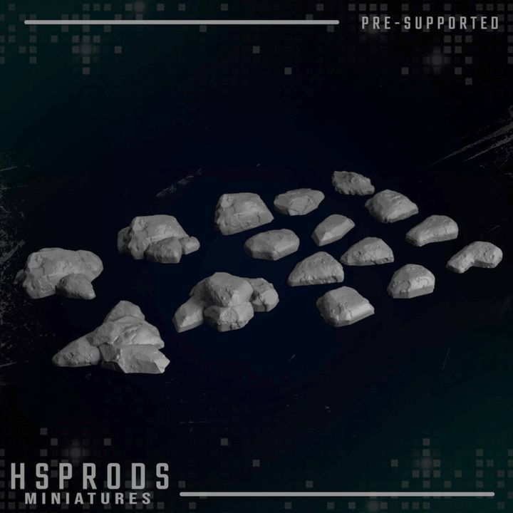 3D Printable Basing Bits - Rock Stones by Hsprods Miniatures