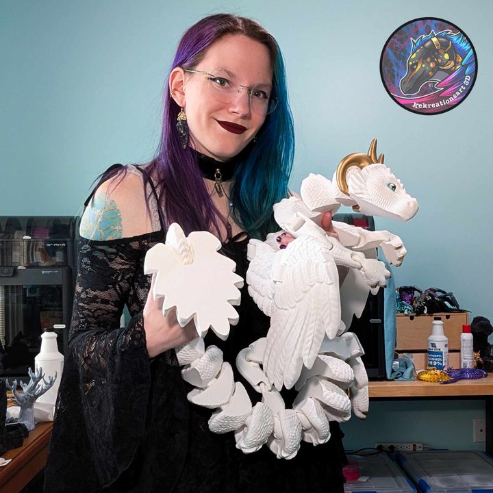 3D Printable Flexi Customizable Modular Dragon by Kirsten M