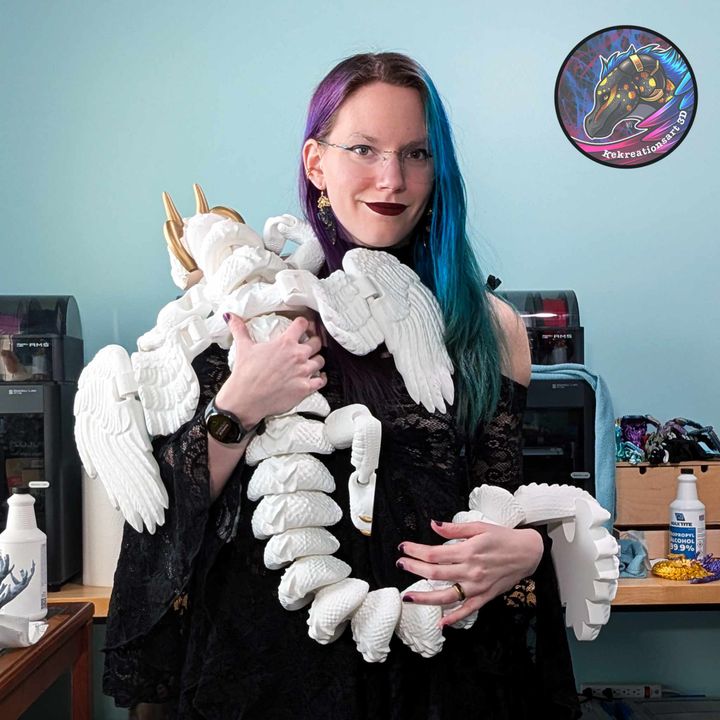 3D Printable Flexi Customizable Modular Dragon by Kirsten M