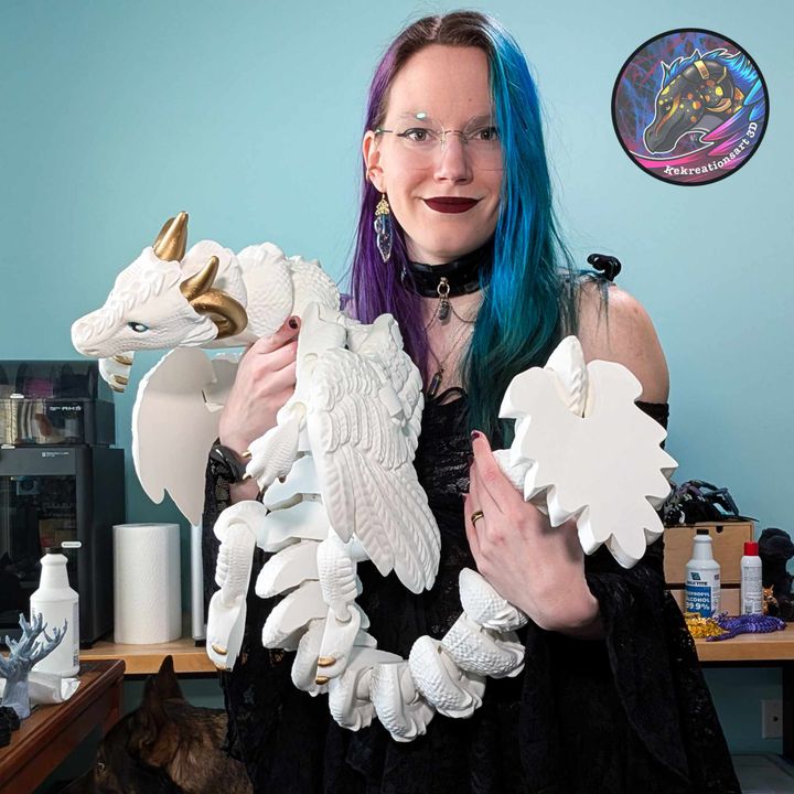 3D Printable Flexi Customizable Modular Dragon by Kirsten M