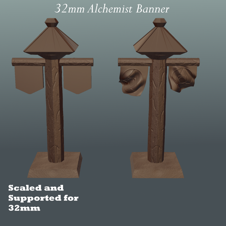 3D Printable Alchemist Banner : 32mm Medieval Market Decor for RPG by ...