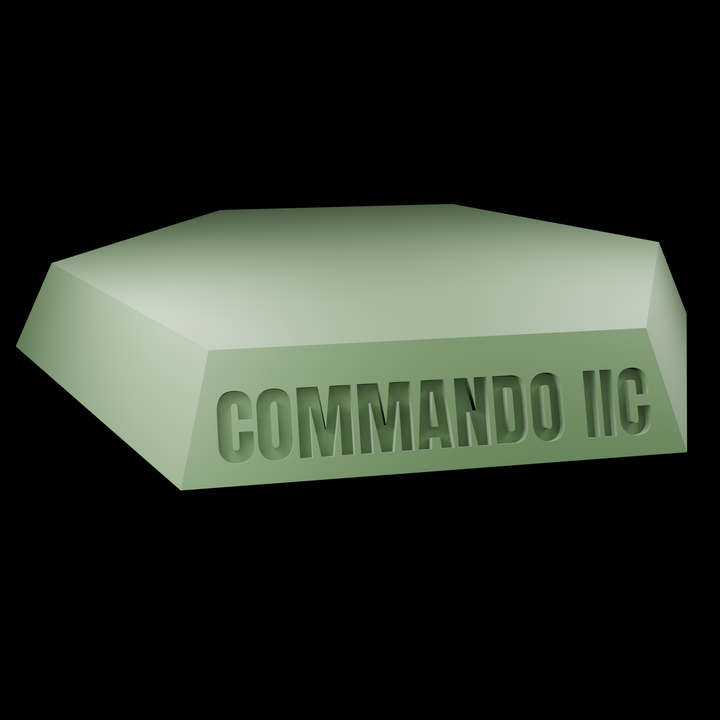 3D Printable Commando IIC Battletech Hex Base by James Hall