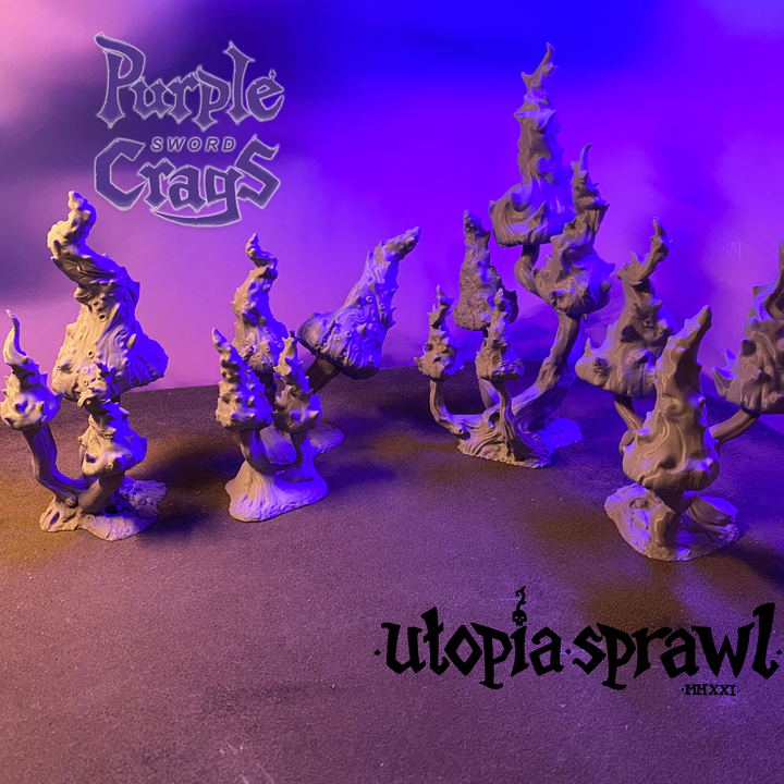 3D Printable Mushroom Forest - Dragon Spike Caps by Utopia Sprawl