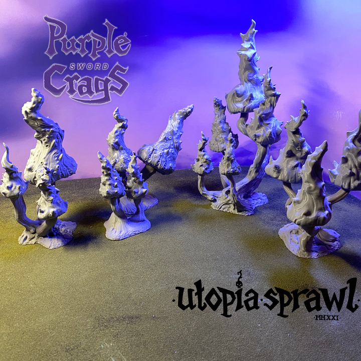 3D Printable Mushroom Forest - Dragon Spike Caps by Utopia Sprawl