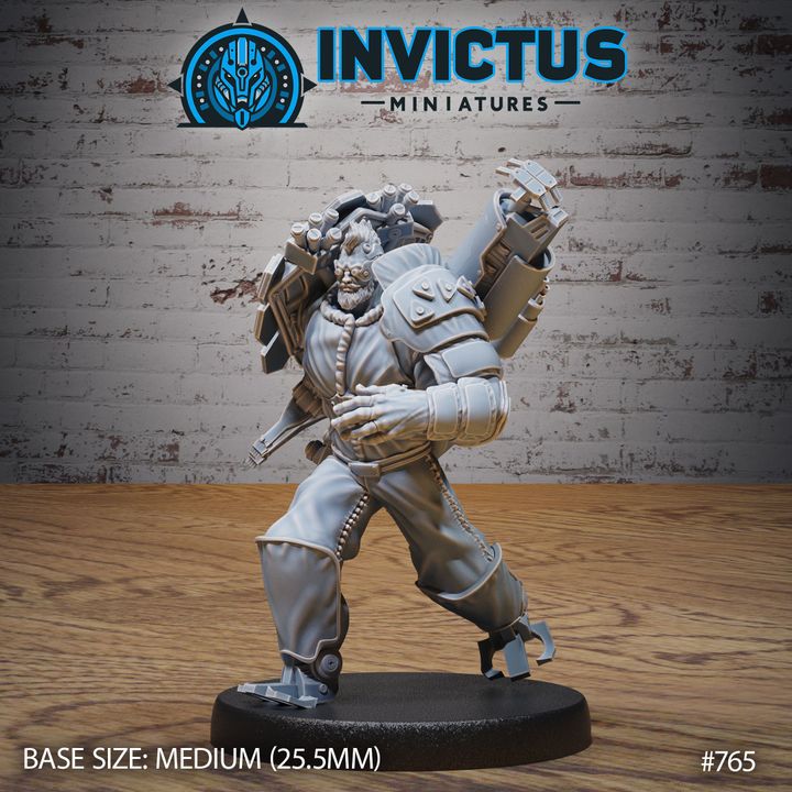 3D Printable Battle Flamethrower Running / Sci-Fi Soldier / Space ...