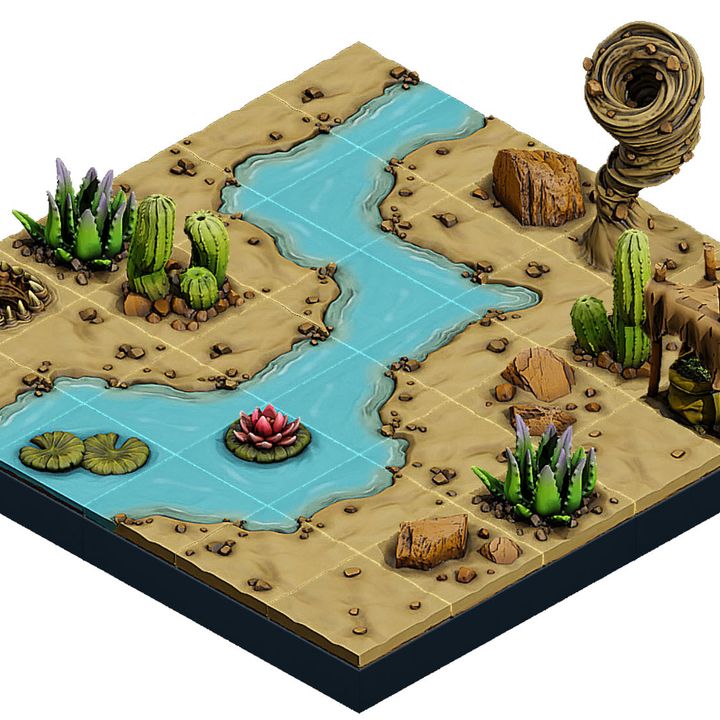 3D Printable THE EGYPTIAN TEMPLE (Dungeon Blocks) by Dungeon Blocks