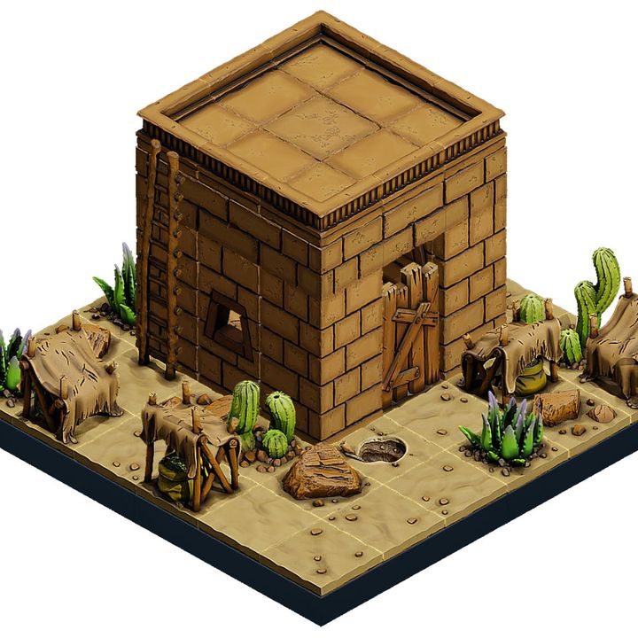 3D Printable THE EGYPTIAN TEMPLE (Dungeon Blocks) by Dungeon Blocks