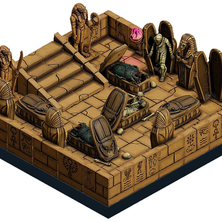 3D Printable THE EGYPTIAN TEMPLE (Dungeon Blocks) by Dungeon Blocks