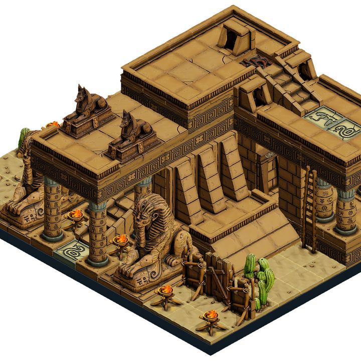 3D Printable THE EGYPTIAN TEMPLE (Dungeon Blocks) by Dungeon Blocks