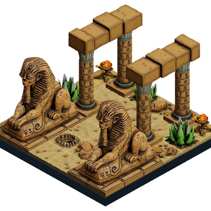 3D Printable THE EGYPTIAN TEMPLE (Dungeon Blocks) by Dungeon Blocks