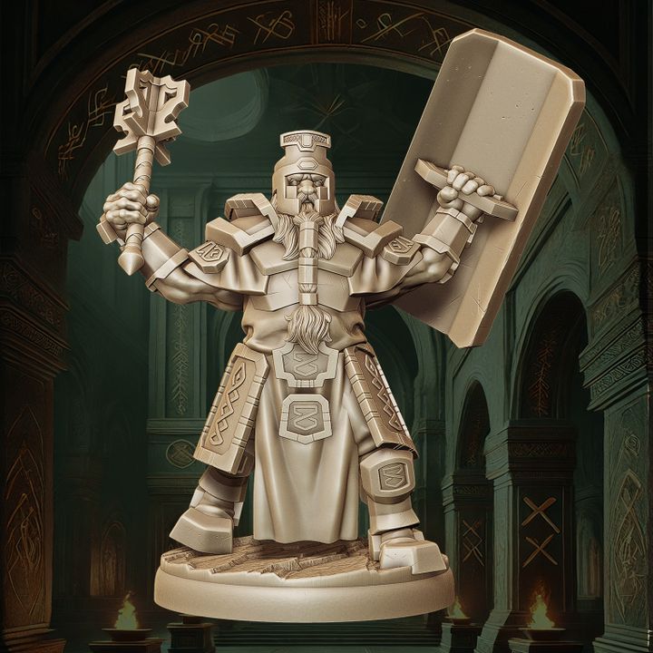 3D Printable Dwarf Defender - 11 Poses - Army of Chaos: Dwarfs by ...