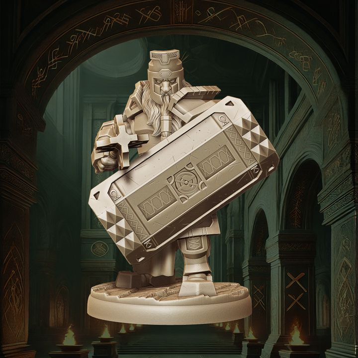 3D Printable Dwarf Defender - 11 Poses - Army of Chaos: Dwarfs by ...