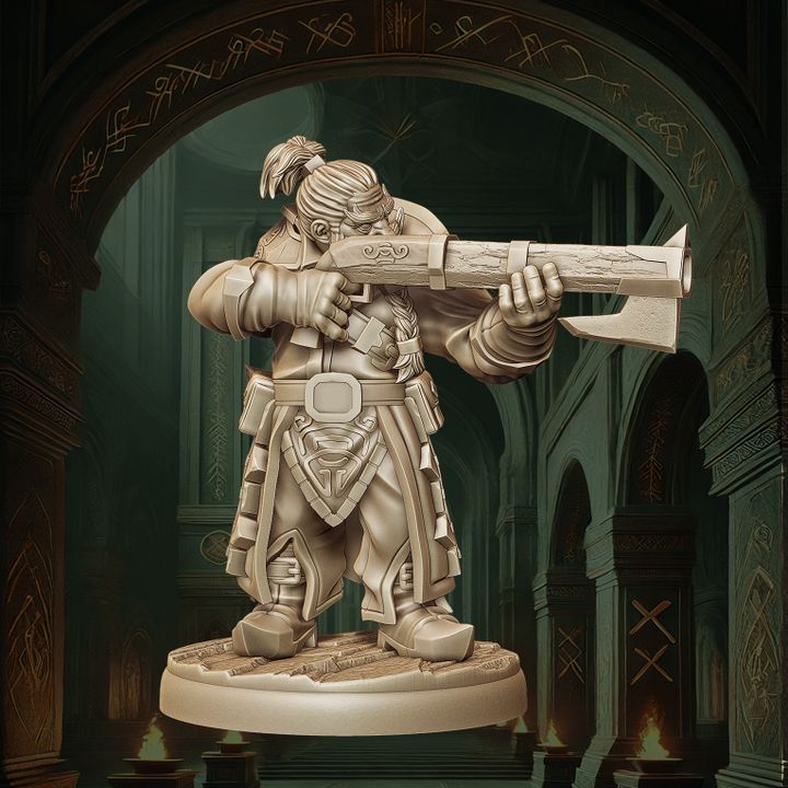 3D Printable Dwarf Gunner - 11 Poses - Army of Chaos: Dwarfs by ...