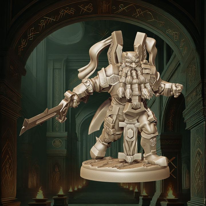 3D Printable Dwarf Lord - 11 Poses - Army of Chaos: Dwarfs by Monolith Arts