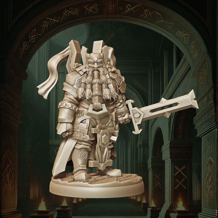 3D Printable Dwarf Lord - 11 Poses - Army of Chaos: Dwarfs by Monolith Arts