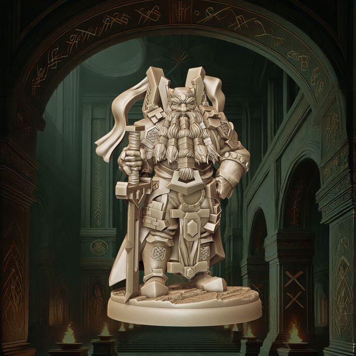 3D Printable Dwarf Lord - 11 Poses - Army of Chaos: Dwarfs by Monolith Arts