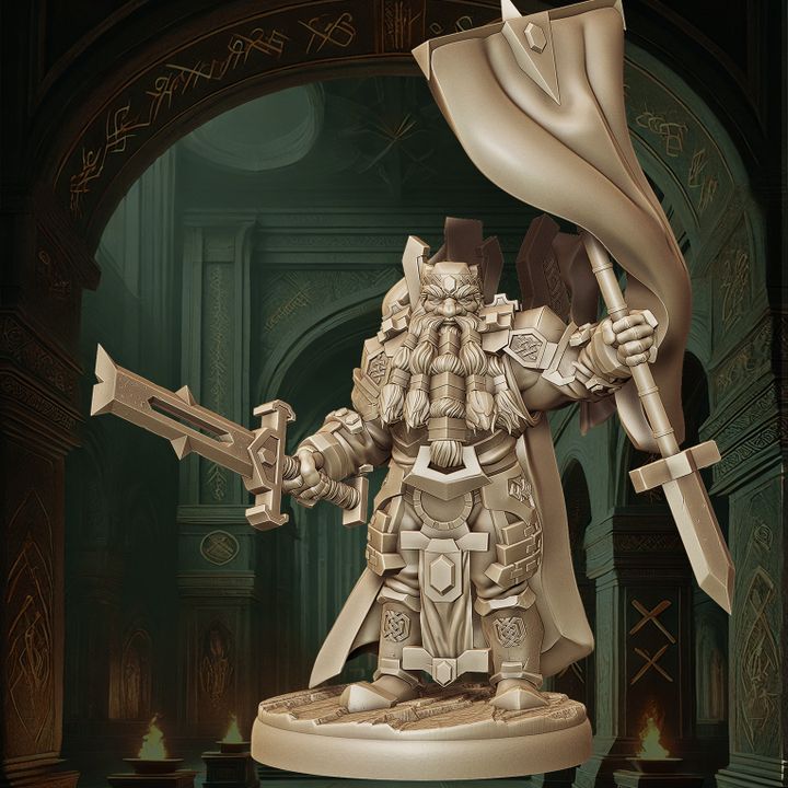 3D Printable Dwarf Lord - 11 Poses - Army of Chaos: Dwarfs by Monolith Arts