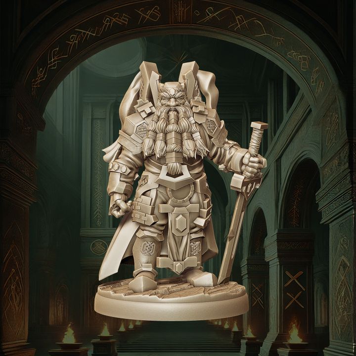 3D Printable Dwarf Lord - 11 Poses - Army of Chaos: Dwarfs by Monolith Arts