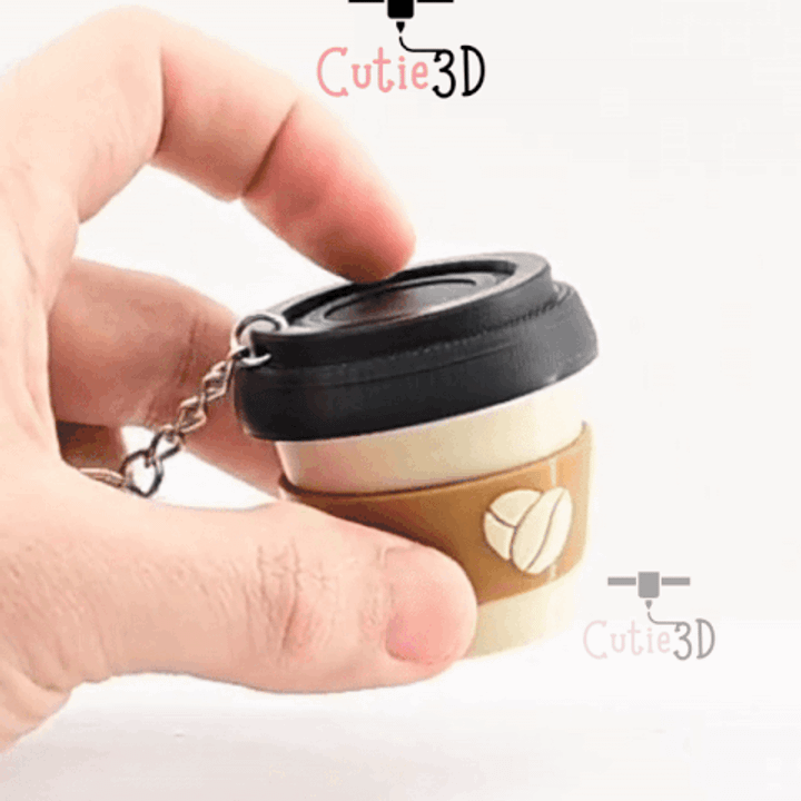 3D Printable Cutie3D Twisty Coffee Cup Fidget Clicker Keychain - Cute ...