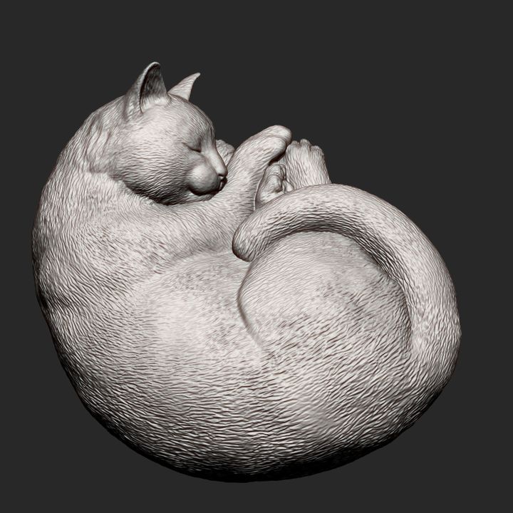 3D Printable sleeping cat by Alexander3dart