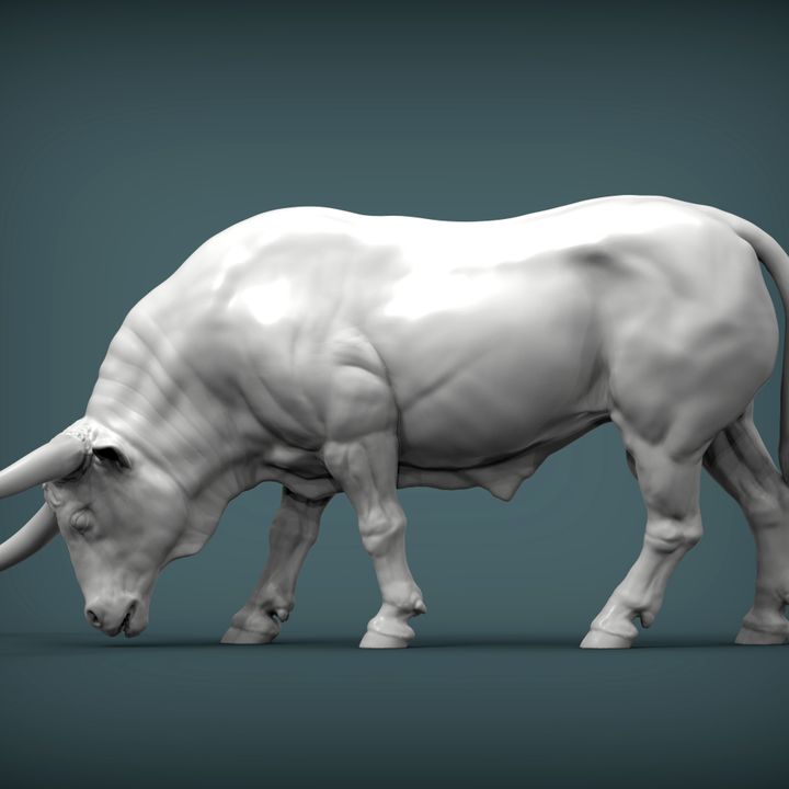 3D Printable Texas Longhorn by Alexander3dart