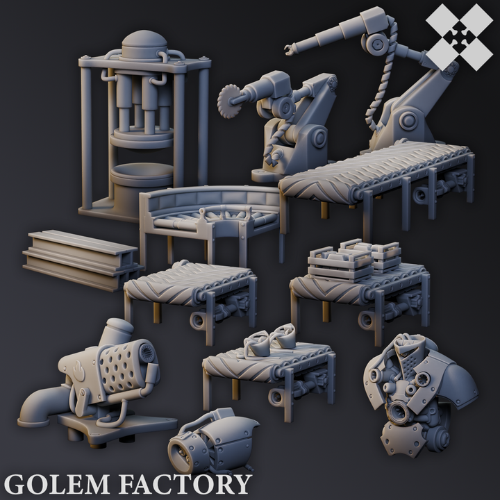3D Printable Golem Factory Scatter by Tilesmith