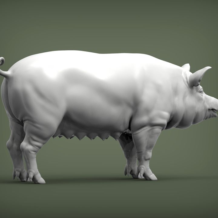 3D Printable Pig by Alexander3dart