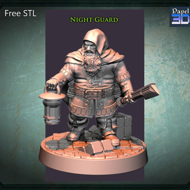 3D Printable Night Guard Dwarf by Papel 3D