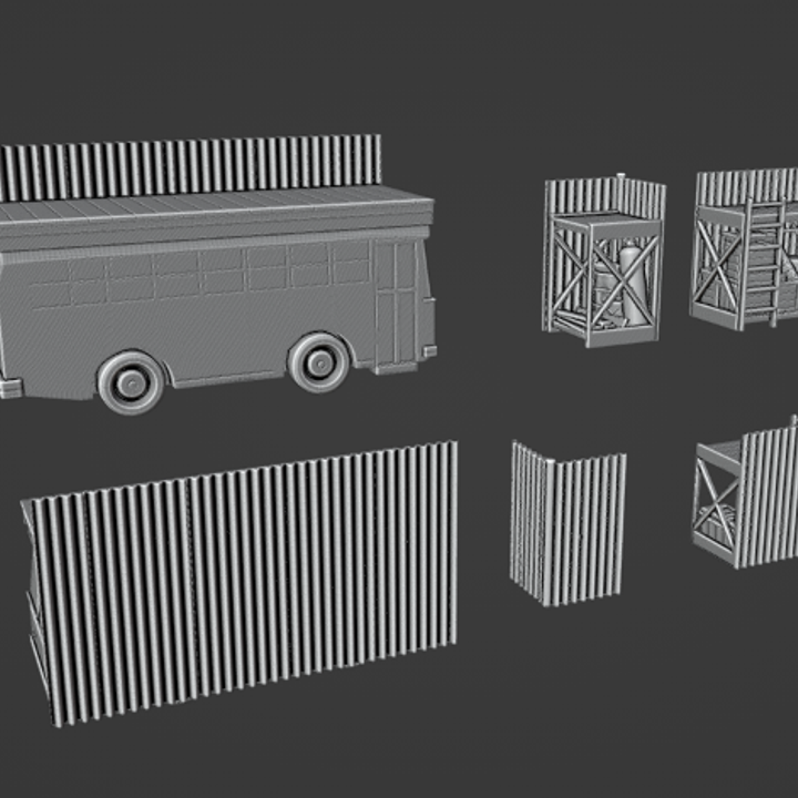 3D Printable Gaslands Post Apocalypse Fortress Walls by Michael Crossman