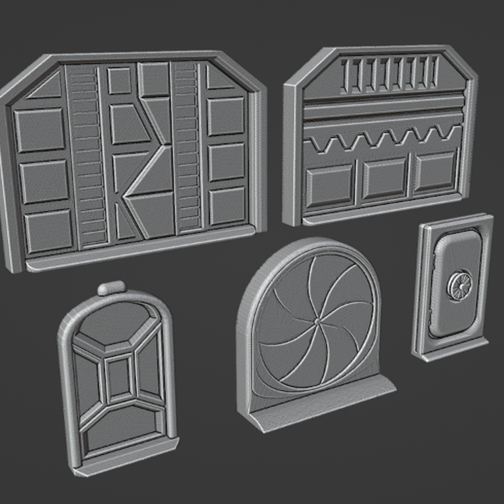 3D Printable Science Fiction Door Set by Michael Crossman