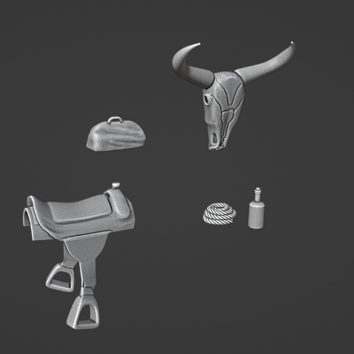 3D Printable Wild West Gear Accessory Set by Michael Crossman