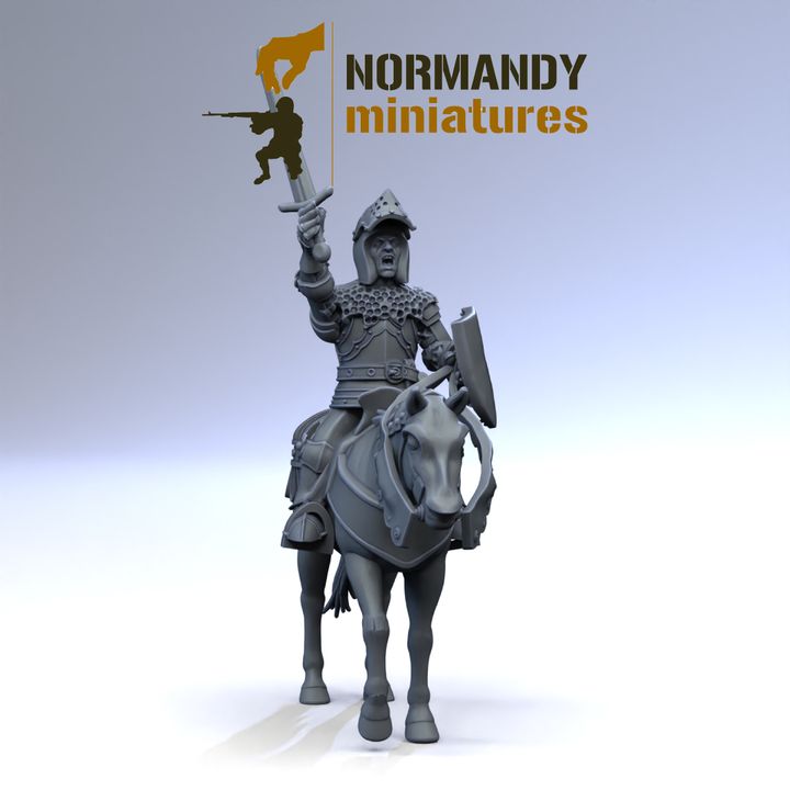 3D Printable HYW Banneret lord by NormandyMiniatures