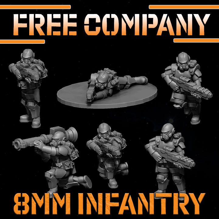 3D Printable Free Company- Combat Infantry (BattleTech / legion ...