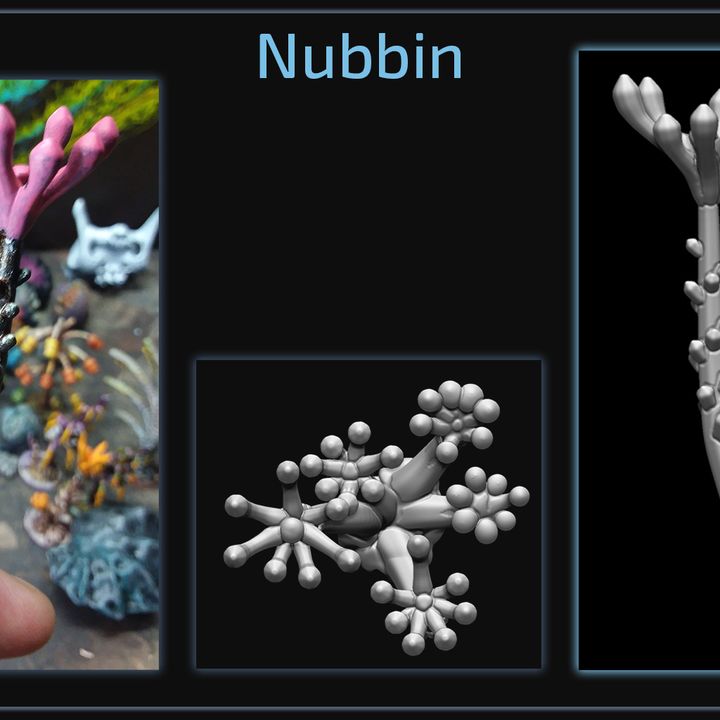 3D Printable Nubbin - fantasy plant for tabletop games by Don Whitaker