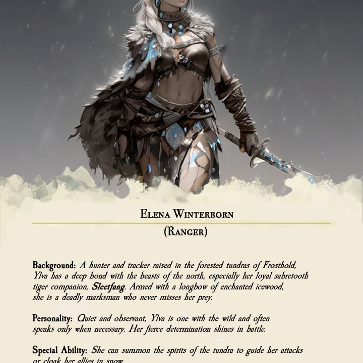 3D Printable Elena Winterborn (Ranger) by BROKEN SWORD MINIATURES