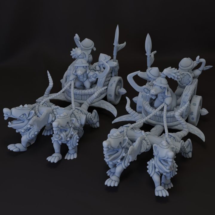 3D Printable Kobold Rat Chariots by The Cackling Kobold Company