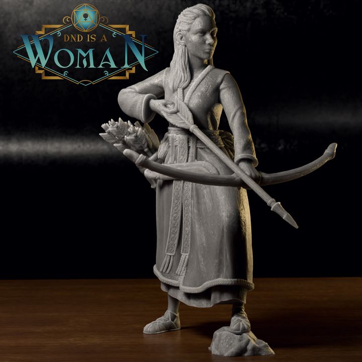 3D Printable Human Ranger - Hrefna Ulfsdottir - 28/32mm and 75mm by DnD ...
