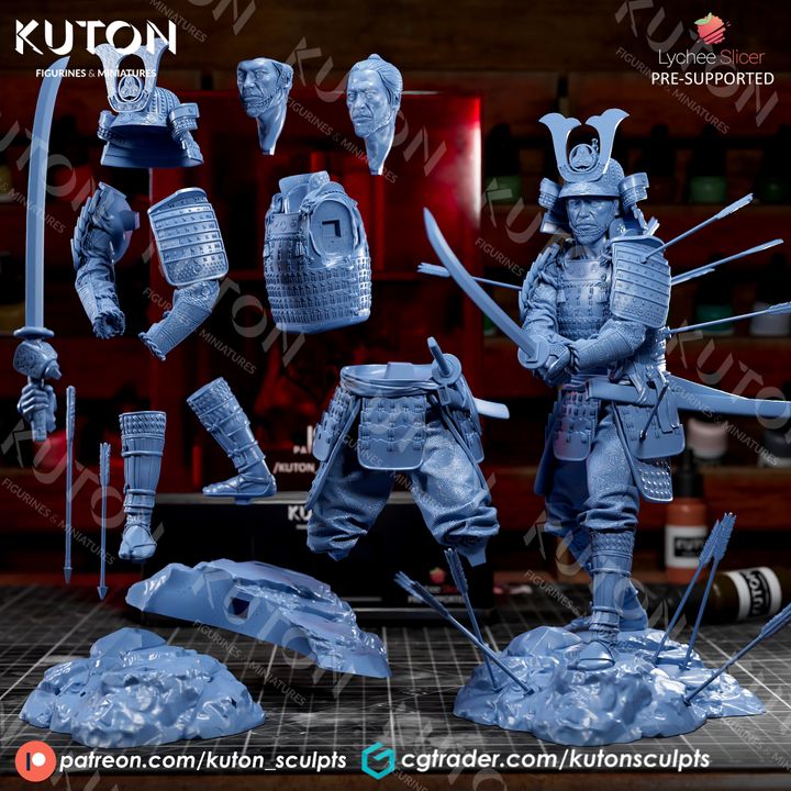 3D Printable Samurai Master by KUTON SCULPTS