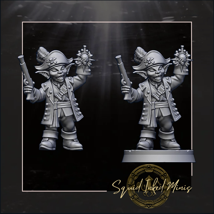 3D Printable Gobshanks Goblin Pirate Cleric by Squid Inked Minis