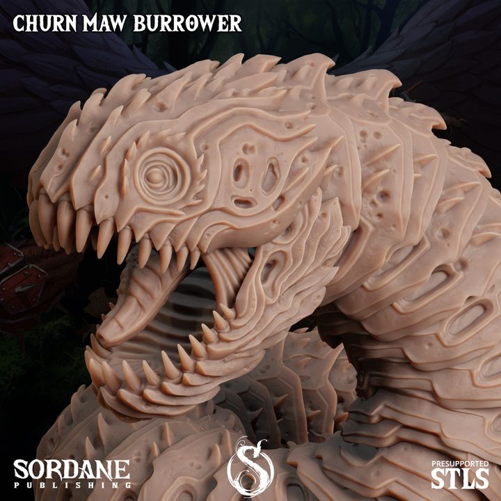 3D Printable Churn Maw Burrower by Sordane Publishing